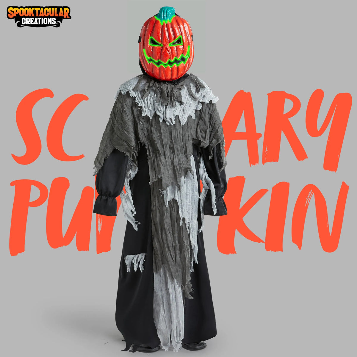 Scary Scarecrow Pumpkin Bobble Head Costume | Spooktacular Creations Scary Scarecrow Pumpkin Bobble Head Costume | Spooktacular Creations