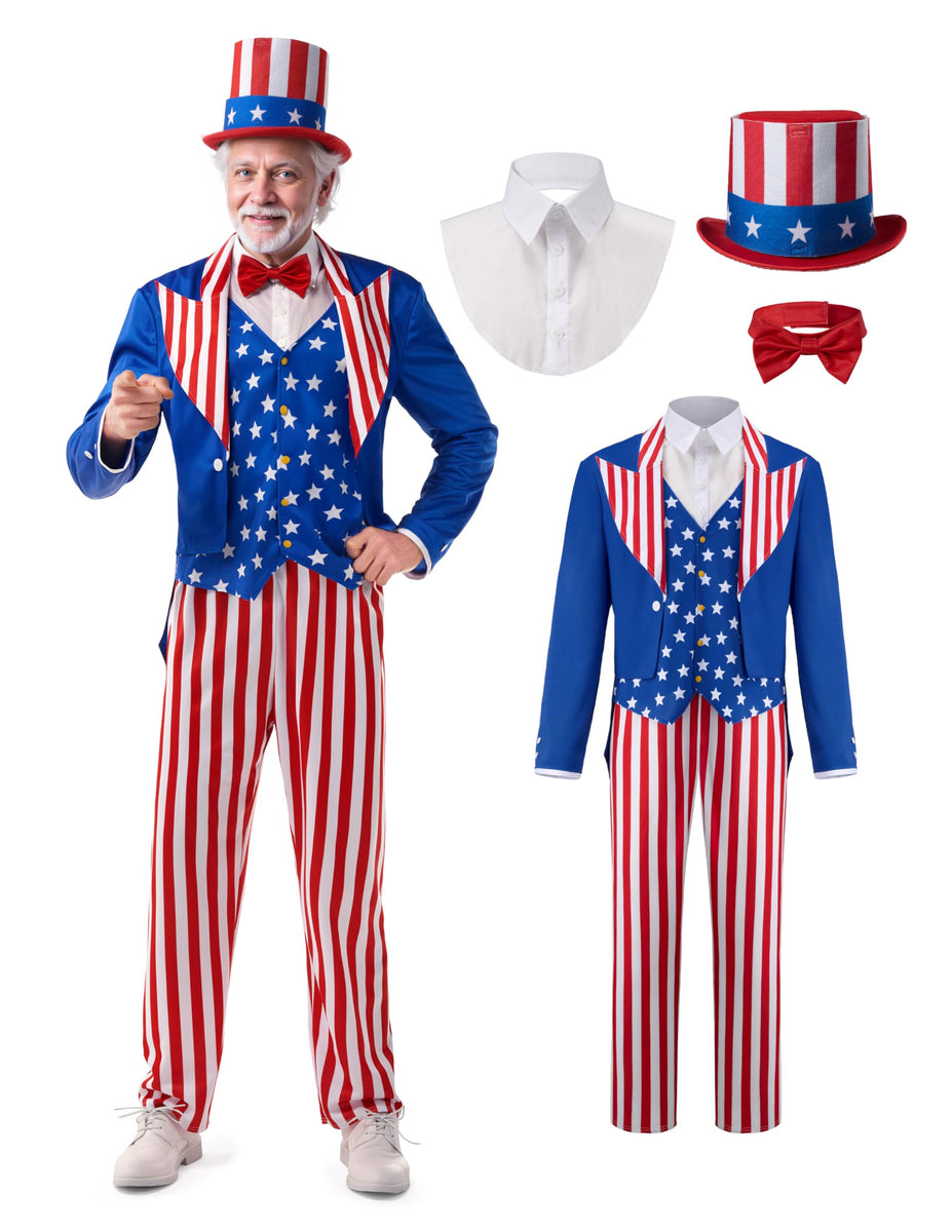 4th of July Costume, Halloween Blue Tuxedo Costume, America Adult ...
