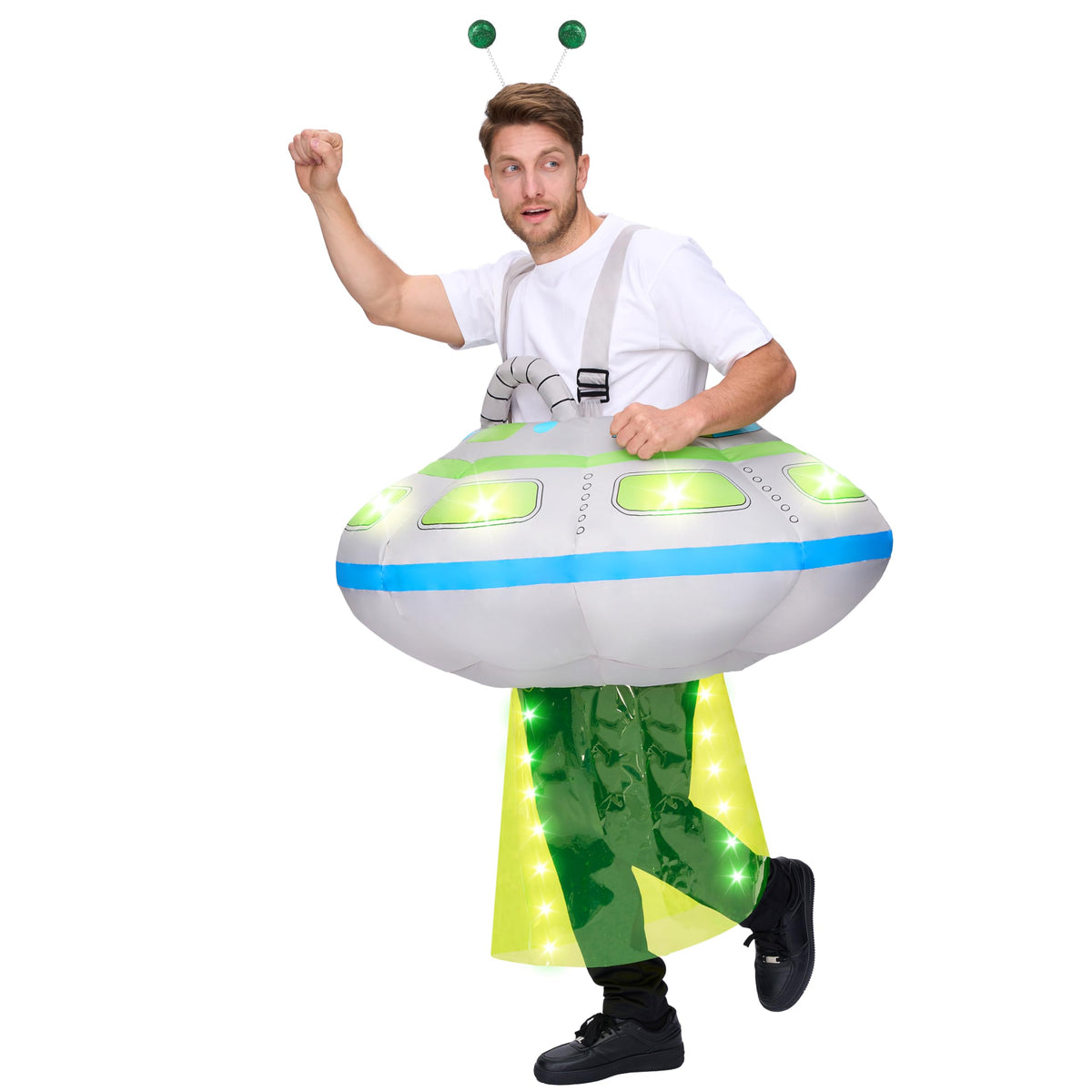 Adults Inflatable Costumes, Light-Up Spaceship Halloween Inflatable ...