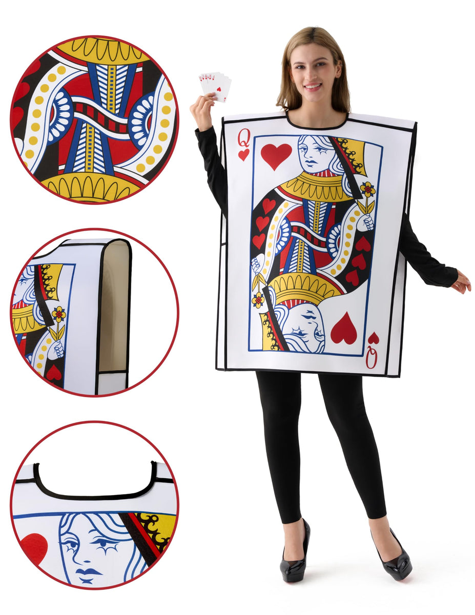 2 Pcs Adult Couple King & Queen Playing Card Costume for Halloween ...