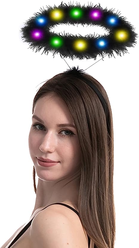Black LED Angel Halo Headband | Spooktacular Creations