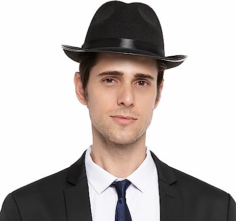 Black Gangster Hat- Adult- SPOOKTACULAR | Spooktacular Creations