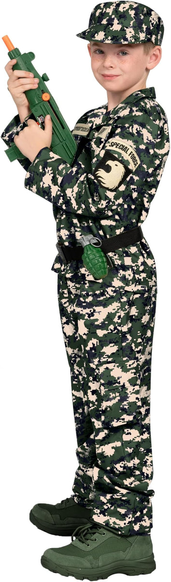 Army Halloween Costume for Boys, Dark Green | Spooktacular Creations