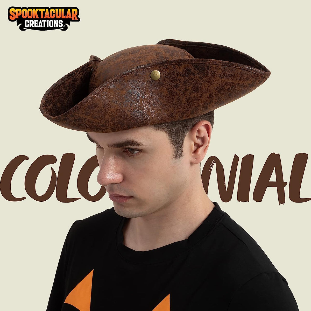 SPOOKTACULAR | Leather Colonial Tricorn Hat | Spooktacular Creations
