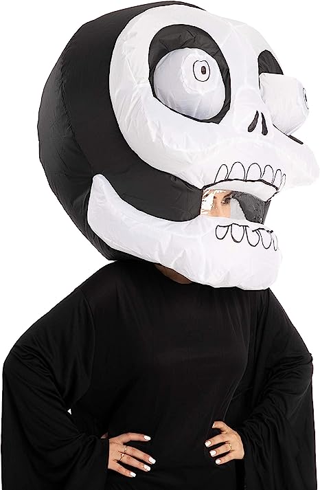 Bobble Head Skeleton Inflatable Costume - Adult | Spooktacular Creations