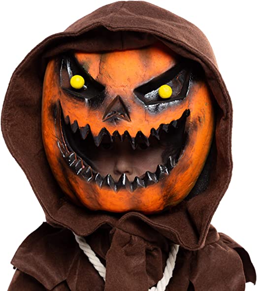 Scary Scarecrow Pumpkin Costume w/Pumpkin Mask for Kids | Spooktacular ...