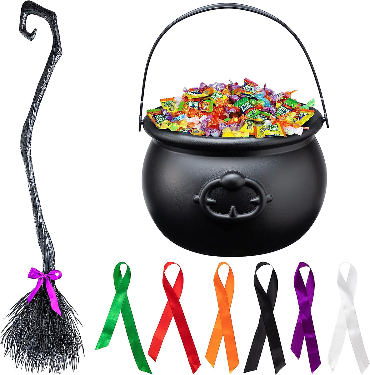 SPOOKTACULAR Halloween Black Witch Broom and Cauldron | Spooktacular ...