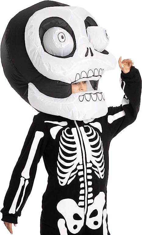 Bobble Head Skeleton Inflatable Costume - Adult | Spooktacular Creations