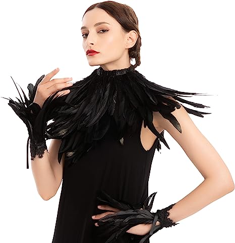 Black Queen Cosplay Accessories with Shawl & Cuff | Spooktacular Creations