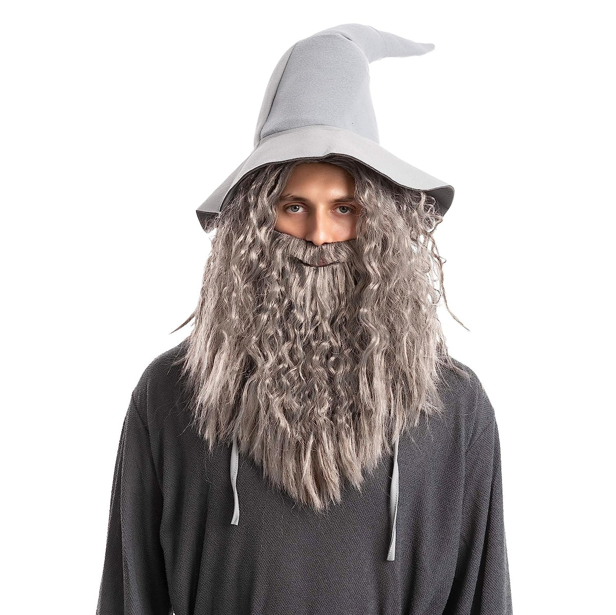 Men Grey Wizard Wig with Beard Cosplay- Adult | Spooktacular Creations