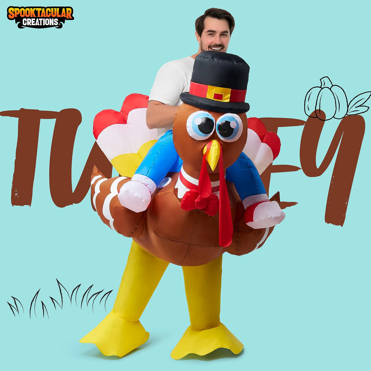 Adult/Child Thanksgiving Turkey Inflatable Costume for Halloween Party ...