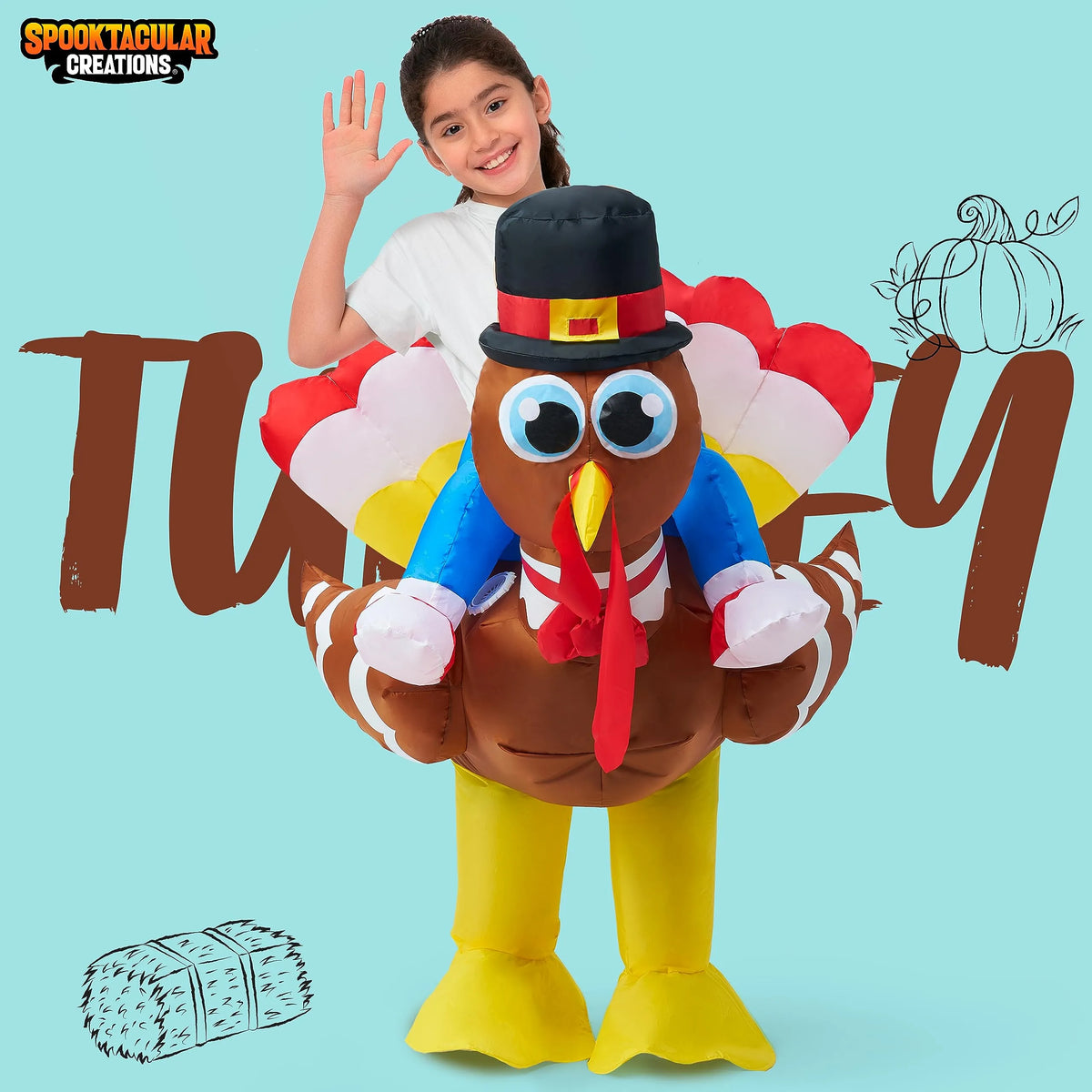 Adult/Child Thanksgiving Turkey Inflatable Costume for Halloween Party ...