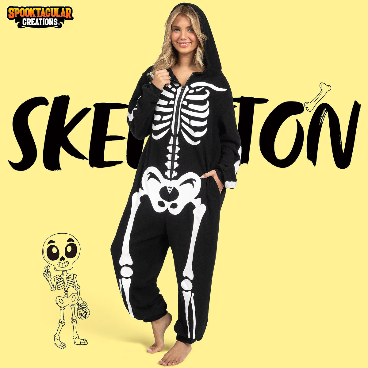 Adult Skeleton Costumes for Women Skeleton jumpsuit Pajama ...