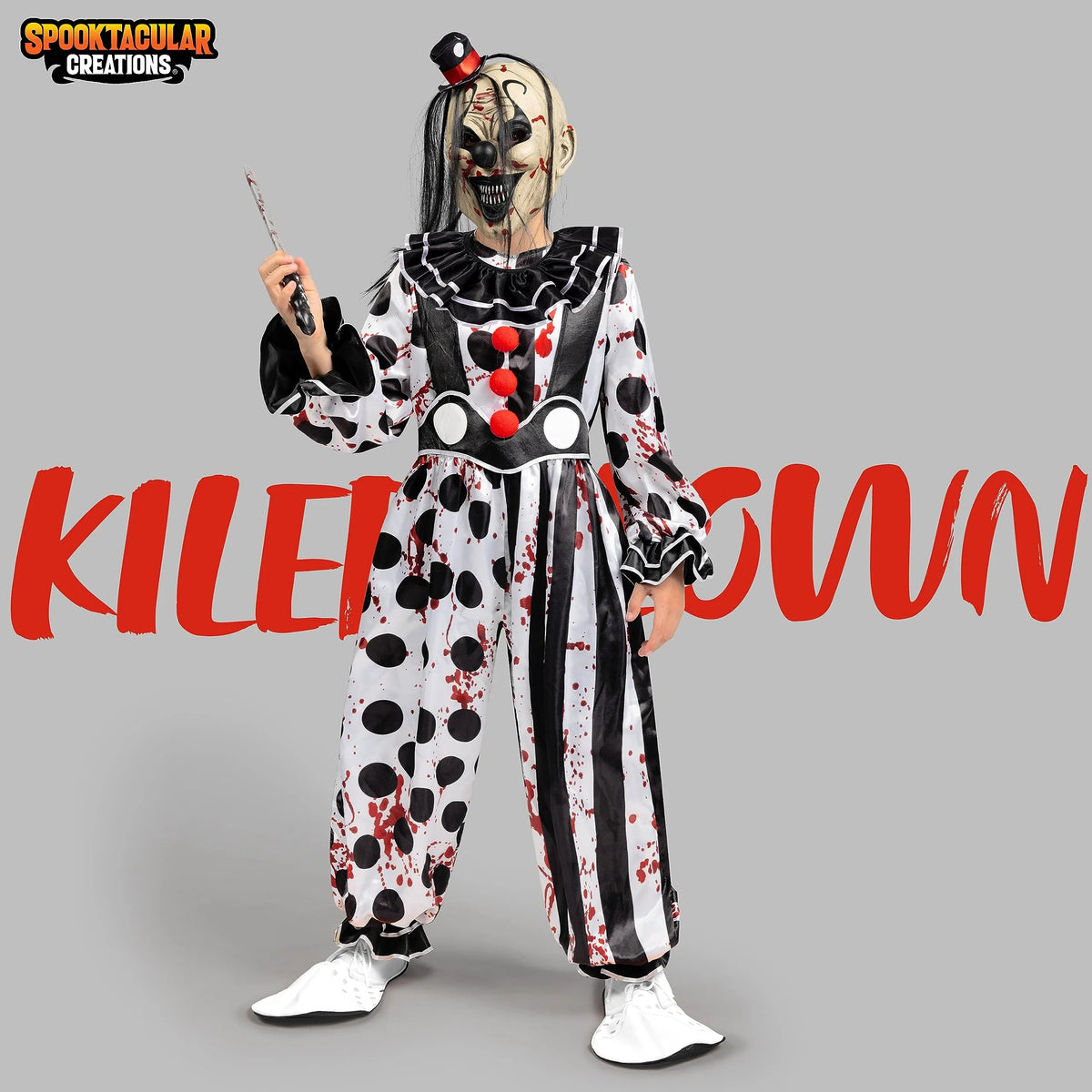 Boys Clown Costume, Killer Clown Costume, Horror Slasher Clown Costume ...
