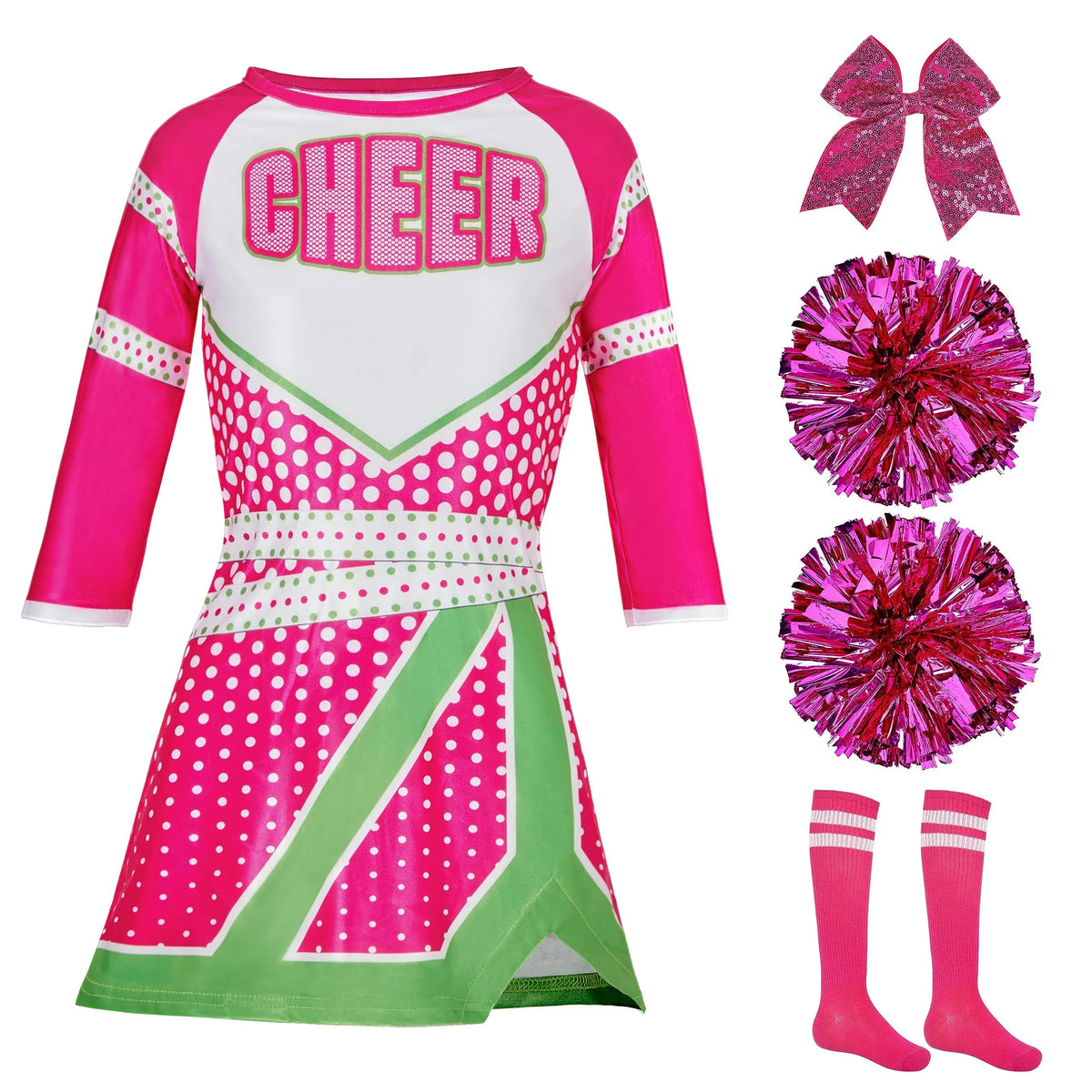 Cheerleader Costume for Girls with Long Sleeves | Spooktacular Creations