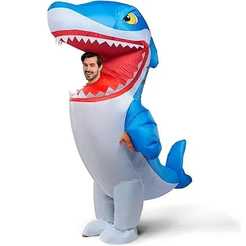 Deluxe Halloween Inflatable Shark Costume Adult Full Body ...