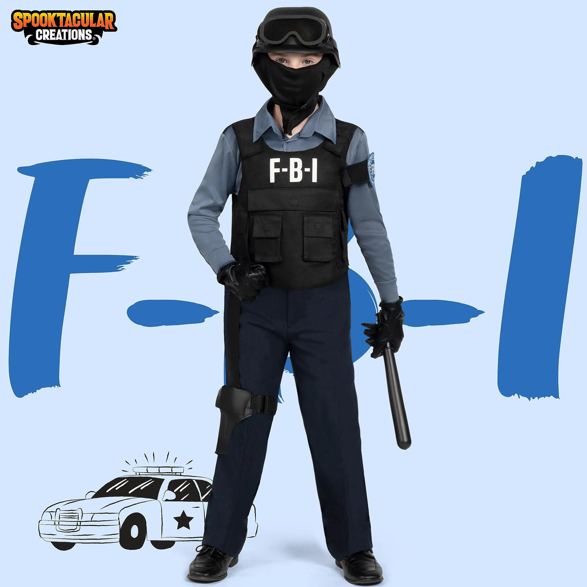 FBI Police Costume for Kids Halloween Dress Up Party | Spooktacular ...