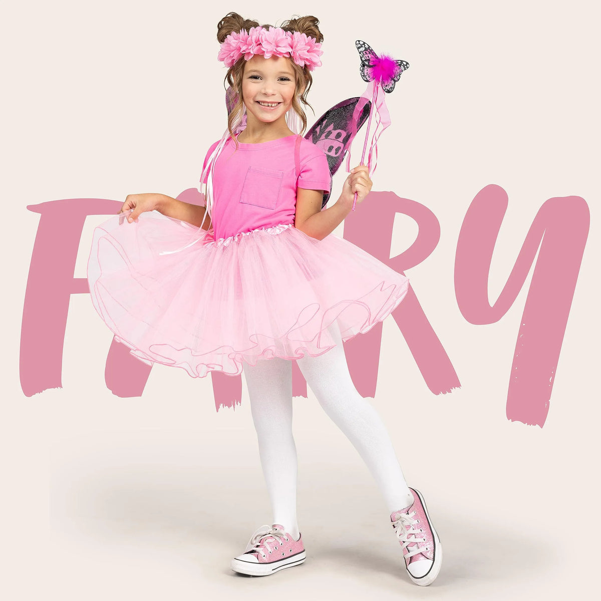 Fairy Costume Set with Tutu Wings Headband Wand for Girls ...