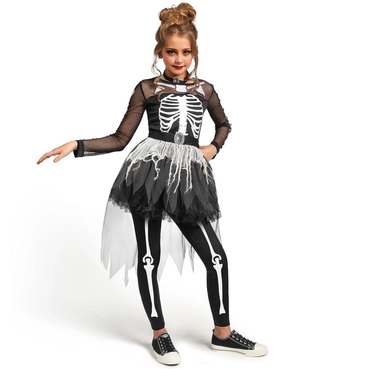 Girls Skeleton Costume, Ghostly Skeleton Tutu Dress for Girls ...