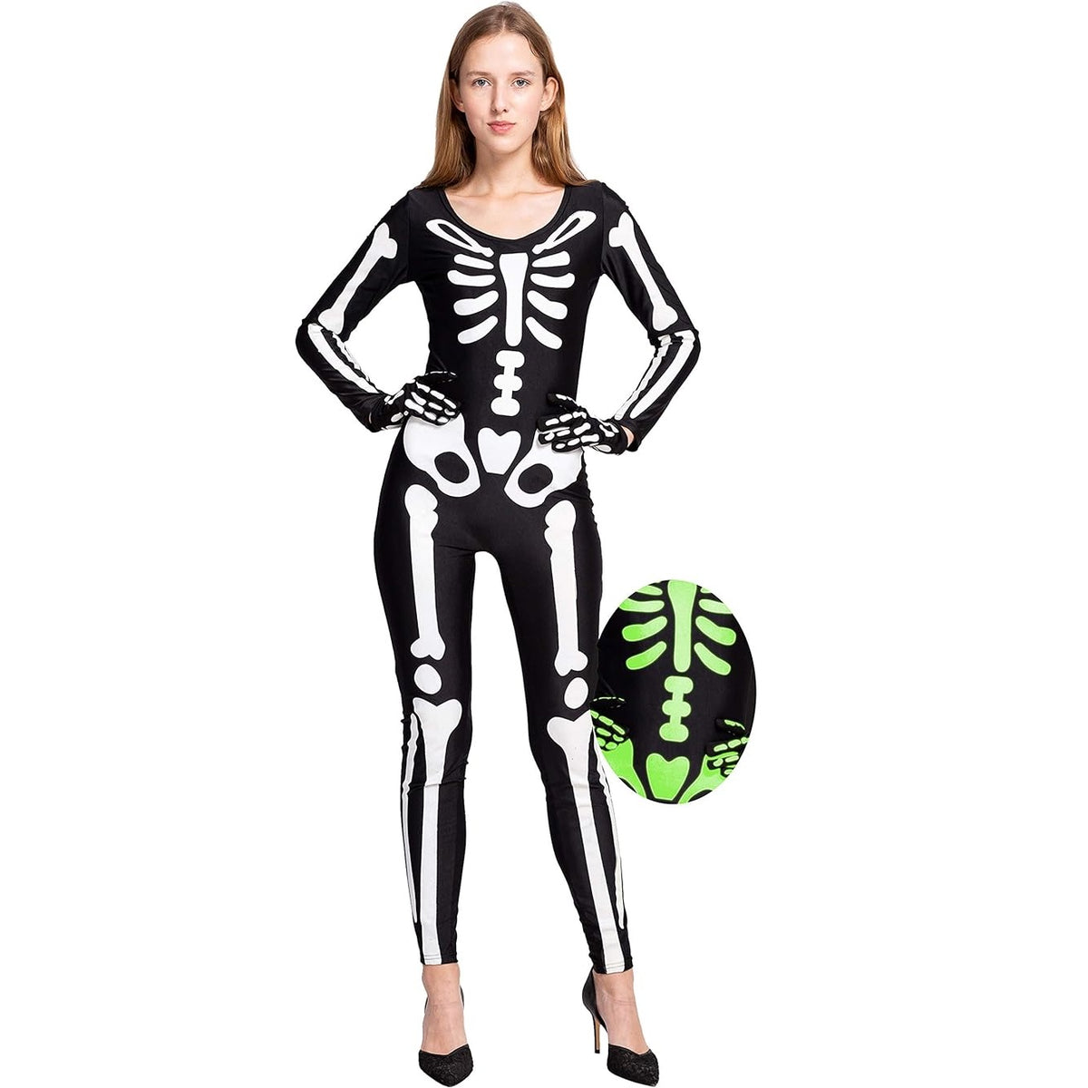 Glow in The Dark Skeleton Bodysuit Costumes - Adult | Spooktacular ...