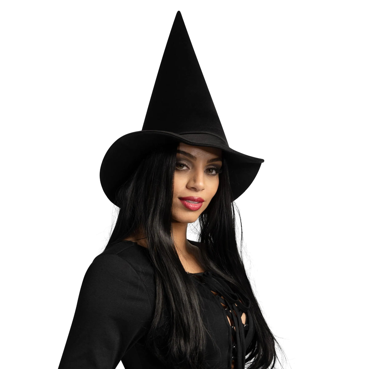 Halloween Black Witch Hat, Soft Satin Witch Hat for Women ...
