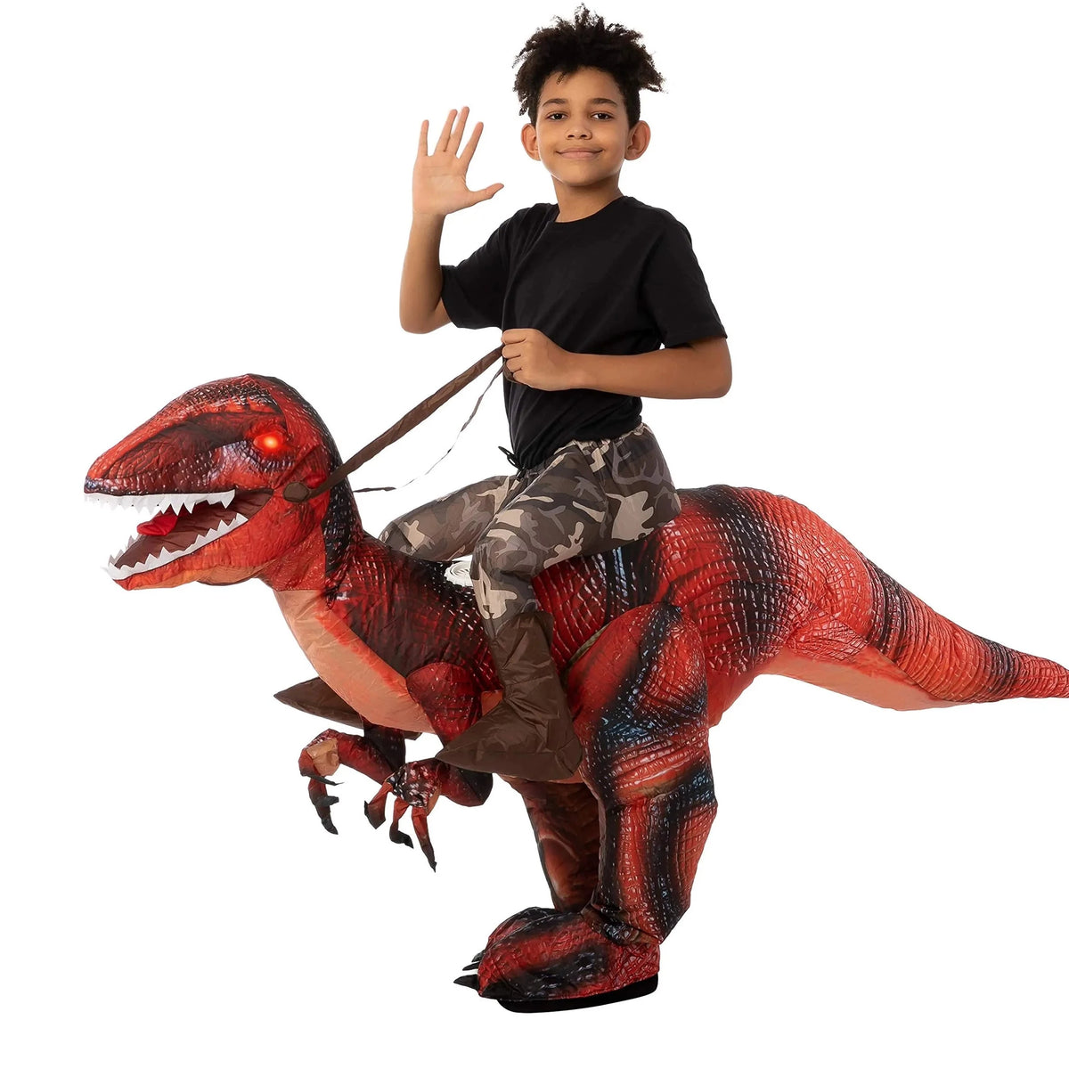Inflatable Ride-On Red Raptor Costume | Spooktacular Creations