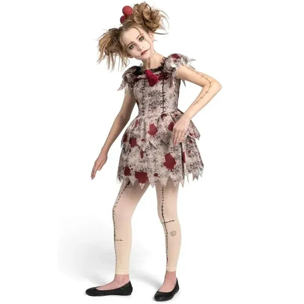 Kids Voodoo Doll Dress Costume for Girls Halloween Dress Up ...