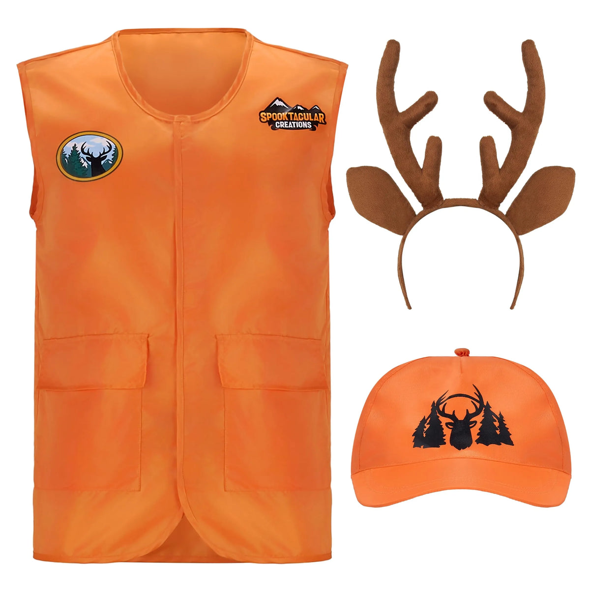 Orange Hunter and Reindeer Costume Set with Hunter Vest | Spooktacular ...