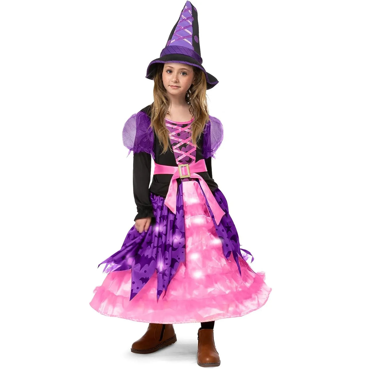 Spooktacular Creations Witch Costume for Girls Pink Print Witch Costum