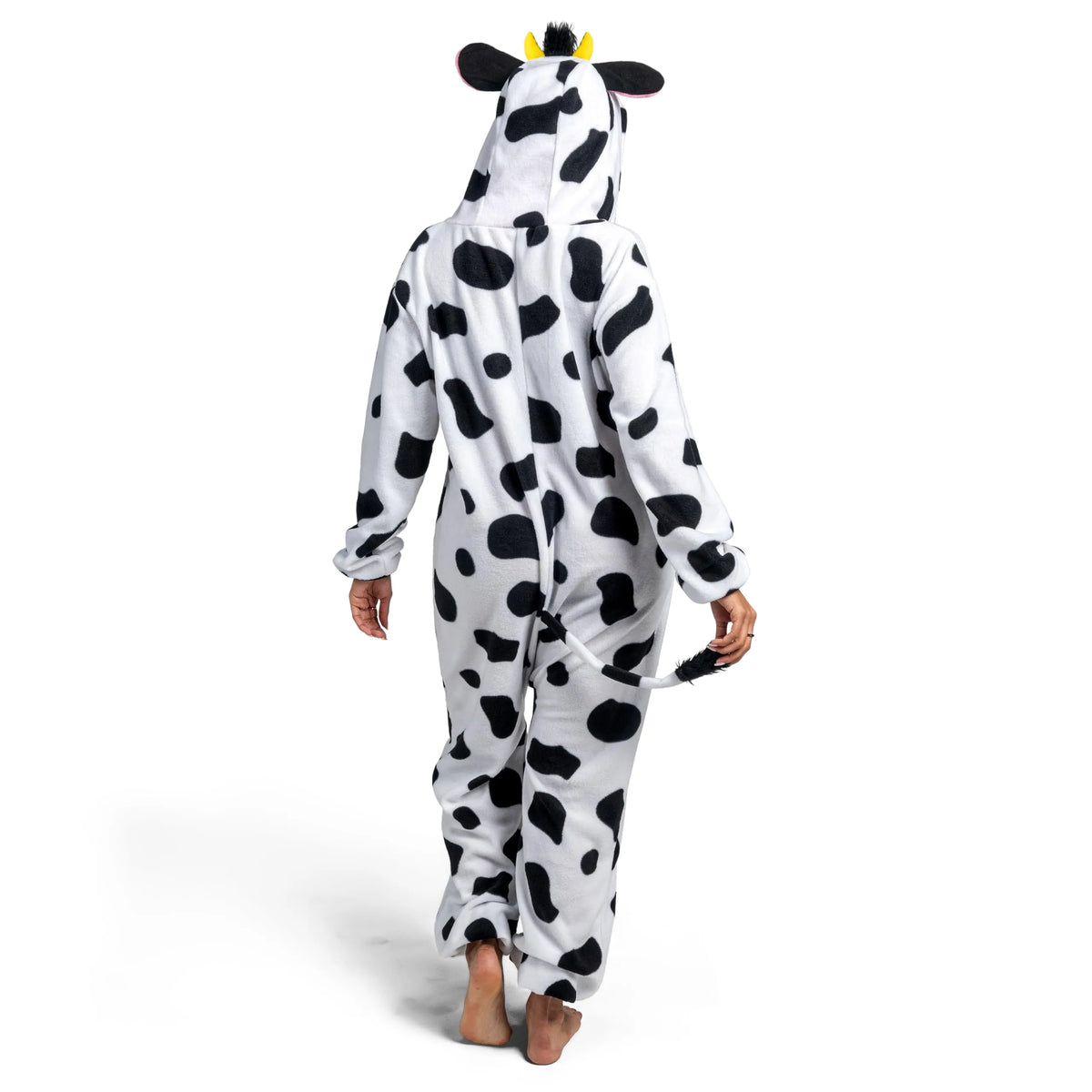 Unisex Adult Cow Pajama Plush Costume with Hat Tail | Spooktacular ...