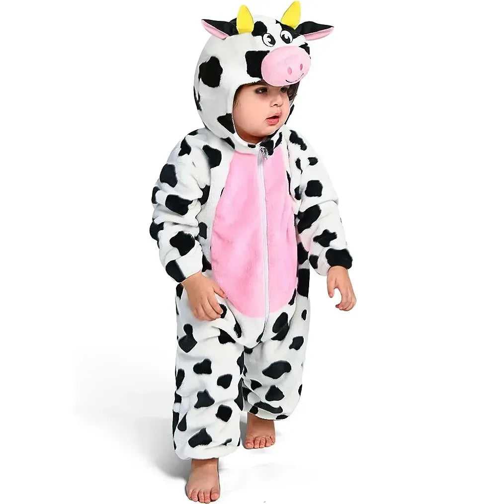 Unisex Toddler Cow Outfit Animal Costume One-piece Pajama ...