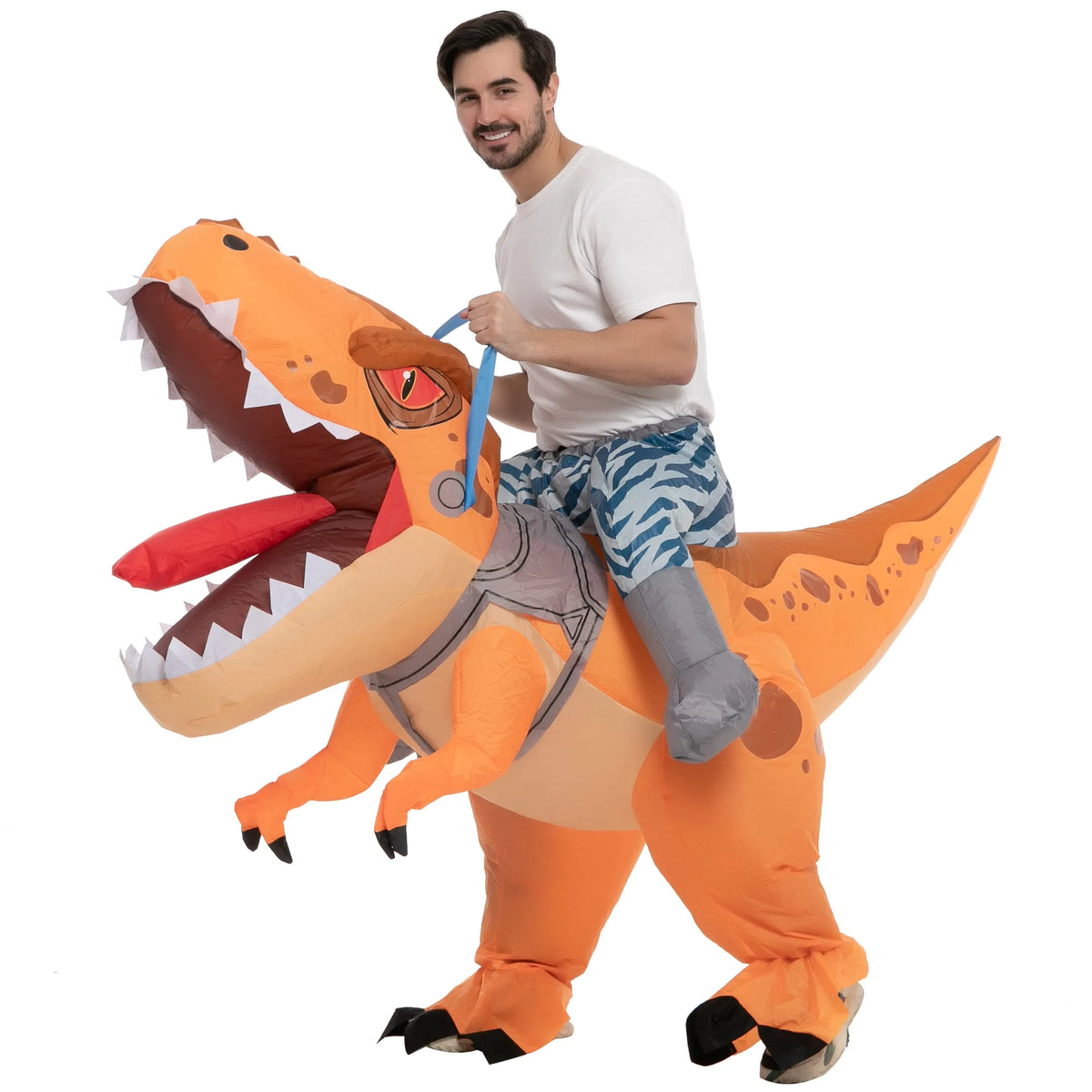 Yellow Tyrannosaurus Ride-On-Inflatable Costume | Spooktacular Creations