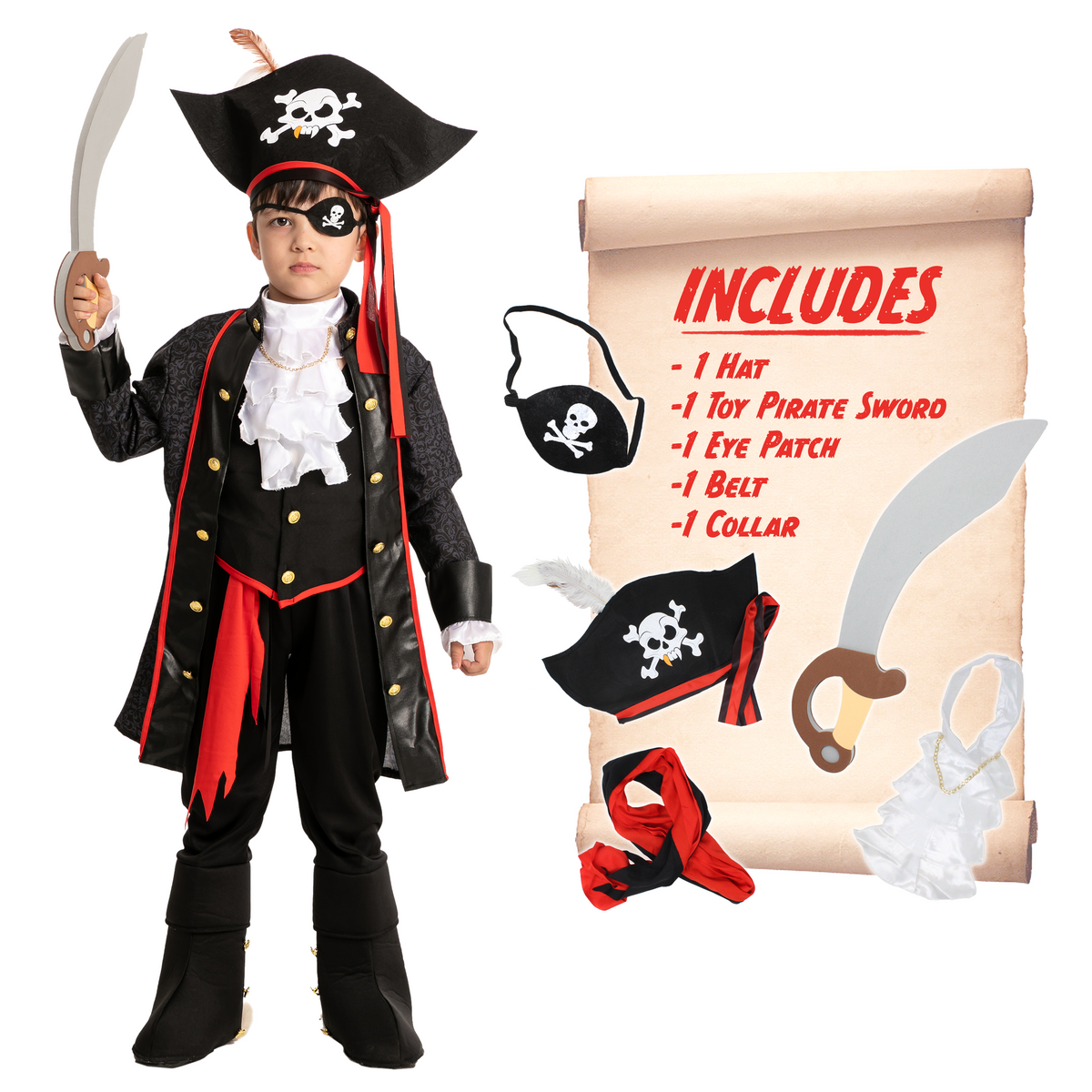 Captain Pirate Costume - Child | Spooktacular Creations