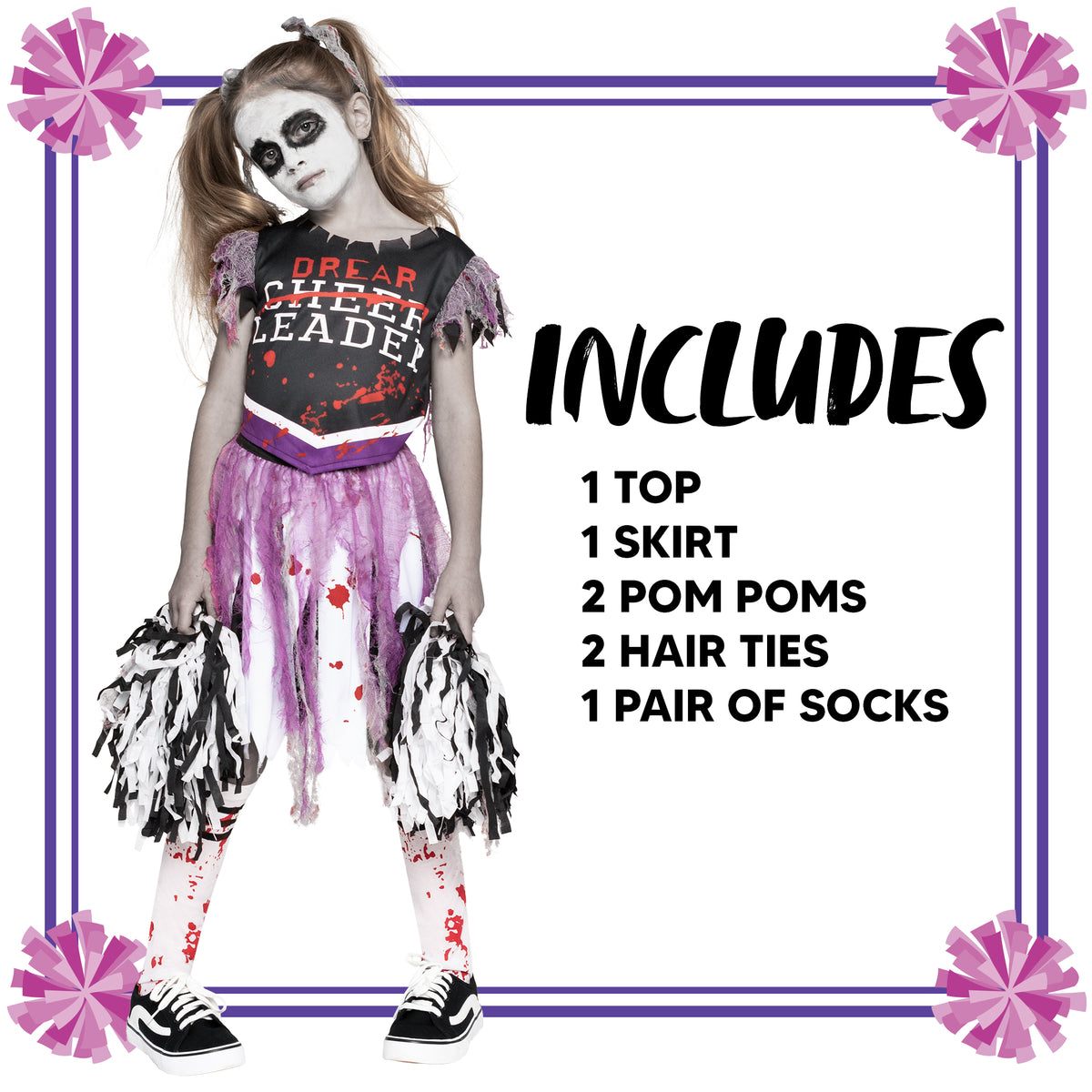 Scary Cheerleader Costume - Child | Spooktacular Creations