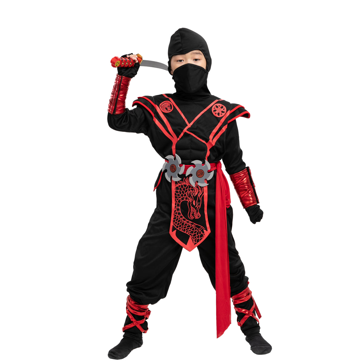 Red Ninja Costume Cosplay- Child | Spooktacular Creations