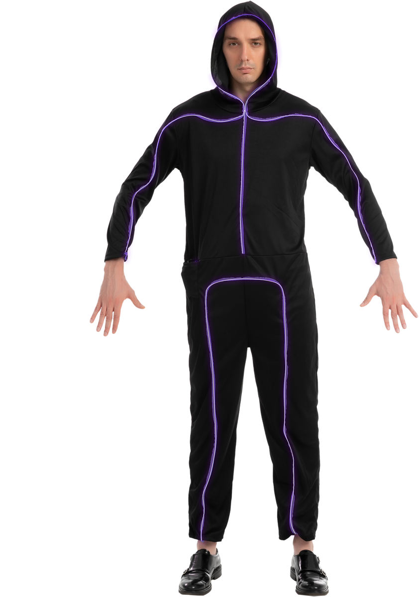 Purple LED Costume LED Stickman Costume - Adult | Spooktacular Creations