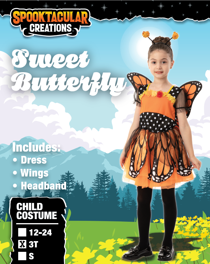 Monarch Butterfly Costume For Role Play Cosplay - Child | Spooktacular ...